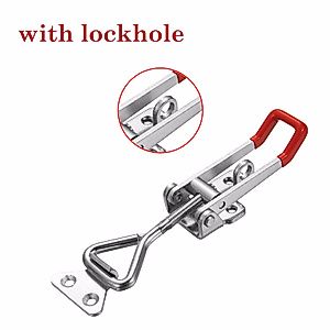 Accessbuy Toggle Latch Clamp 4002 Style,550Lbs Holding Capacity,Toggle Latches with Lock-Hole,Adjustable Heavy Duty Medium Latch for Smoker lid,ToolBox Cases and More (5.7inch)