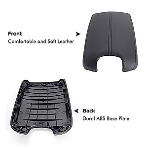A ABIGAIL Center Console Armrest Cover for 2008 2009 2010 2011 2012 Honda Accord Auto Leather Suture Console Lid Cover Replacement (Black)
