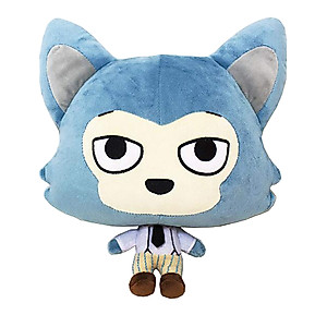 Lopbraa Wolf Plush Blue Wolf Stuffed Plushie Anime Figure Toy Home Table Decor Gift for Kids 12“