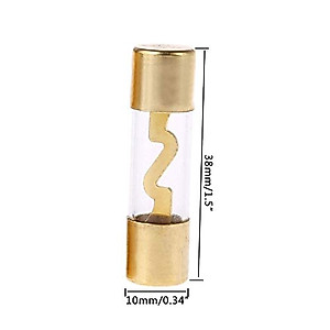 Etopar 5 X 100A AGU Fuse Car Auto Audio Power Safety Protect Glass Tube Gold Plated Radio