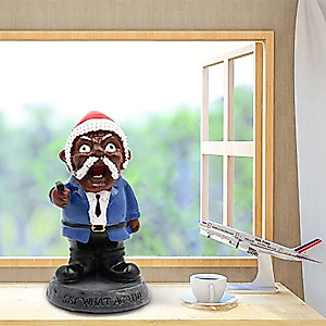 Military Garden Gnomes, Say What Again! Funny War Gnome, Funny Army Gnomes, Resin Soldier Statue, Black Man Gnome, Dwarf Gangster Statue, Novelty Statue for Indoor Outdoor Lawn Yard Decorations