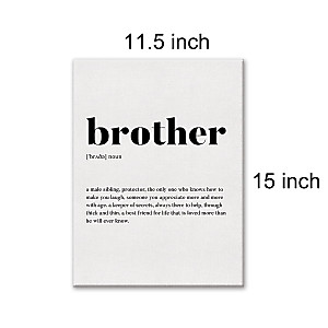 OEWD Brother Definition a Male Sibling Canvas Wall Art Poster Print Gift, Brother Definition Painting Ready to Hang Home Decor (11.5" x 15")