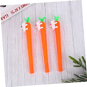 STOBOK Gel Pen Rabbit Carrot Shape 20pcs 0.5mm Black Ink Pens for Students Office