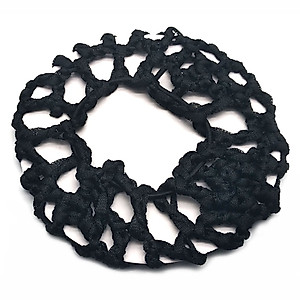 GARASANI 5 Pack Women Ballet Dance Skating Snoods Hair Net Bun Cover Black (Bold mesh)