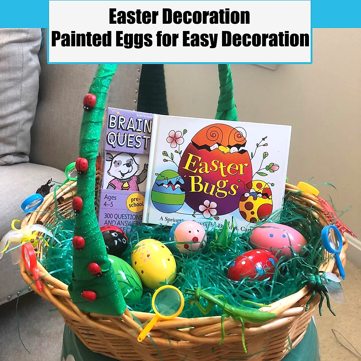 LHYCS 8PCS Wooden Percussion Eggs, Colorful Musical Easter Maracas Egg Shakers