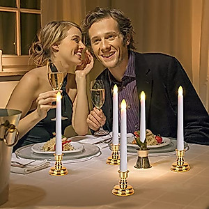 7.9 Inch Christmas Window Candles with Timer and Remote, Flameless Taper Candles Battery Operated, LED Floating Flickering Candles with Removable Candlesticks and Suction Cups for Home Decor(White)