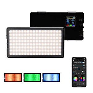 Lume Cube RGB Panel Pro | Full Color Mountable LED Light for Professional DSLR Cameras | Adjustable Color, Bluetooth Compatible, Intelligent LCD, Long Battery Life | for Vlogging, Photography, Video