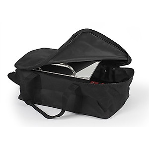 Camco Grill-Stow N Go 125 Portable Propane Gas Grill with Push Button Igniter, Temperature Gauge, and Storage Bag for RV, Tailgating, and Camping