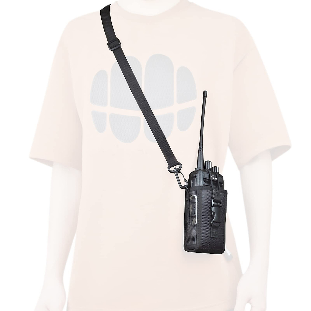 HYS Nylon Case with Belt Loop & D-Ring/Black Carrying Strap, Tactical Holster Walkie Talkie Pouch for MOTOROLA GP328 PRO5150 GP320 GP340 MTX960 Handheld Two Way Radio