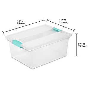 Sterilite Medium Clear Multipurpose Plastic Storage Tote, 4 Pack, and Large Clear Multipurpose Plastic Storage Tote, 4 Pack for Home Organization