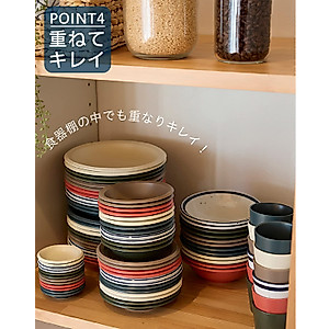 TAMAKI Air Stack T-954119 Curry & Pasta, Mocha, Diameter 8.7 x Height 1.6 inches (22 x 4 cm), Microwave & Dishwasher Safe