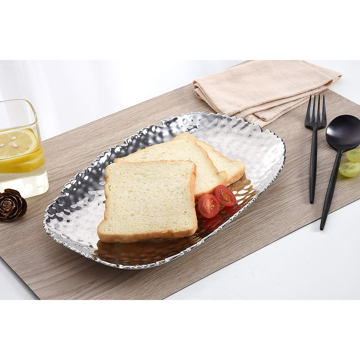 Pampa Bay Millennium Titanium-Plated Porcelain 11-inch Platter, Silver