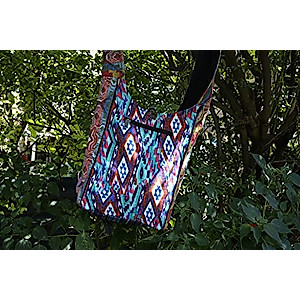 Fwosi Canvas Tote Bag - Pure Cotton Crossbody Bags for Women & Men, Handmade Print Shoulder Handbags - Lightweight, Durable, Hobo Bags