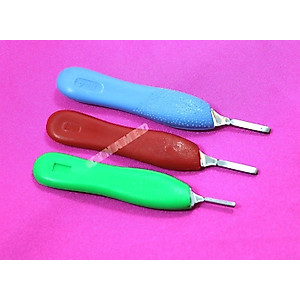 3 PCS Scalpel Handle # 3 +#4 + #5 Suitable for Dermaplaning, Crafts, Pack of 3-CYNAMED