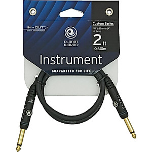 D'Addario Accessories Cable, Black, 2 Feet (PW-PC-02)
