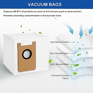 Replacement Parts for Airrobo T20+ Robot Vacuum Accessories Kit, Inclue1 Main Brush 3 HEPA Filters 3 Mop Pads 3 Dust Bags 6 Side Brushes（16 Pack ）