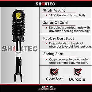 Shoxtec Front Pair Complete Struts Assembly Replacement for 2010-2012 Chevrolet Camaro Coil Spring Assembly Shock Absorber Kits Repl. part no. 172337 172336