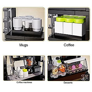 NEWRICE Modern Cafe Architecture Building Blocks Kit with Light,MOC City Street Coffee House Model Set, Building Toy for 6+ Year Boys.Adult.New 2022(768 Pieces)