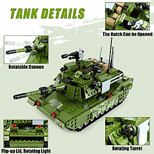 City War Military Tank Building Blocks Set, 6-in-1 Army Armored Force Construction Kit with Vehicles, Airplane, Boat, Creative Roleplay STEM Toy Gift for Kids, Boys Girls Ages 6+ (952 Pieces)