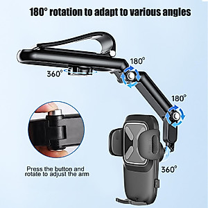 qumHmup Car Phone Holder Mount,360°Rotatable Retractable Car Phone Holder,Multifunctional Adjustable Mount Cell Phone Holder for Car,Universal Phone Holder for Mobile Phones