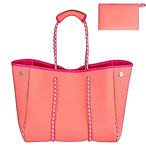 LMYYG Beach bag,Multipurpose Neoprene  Bag,Large Tote Bag,Waterproof Shoulder Beach Bag for Travel Beach Gym Swimming