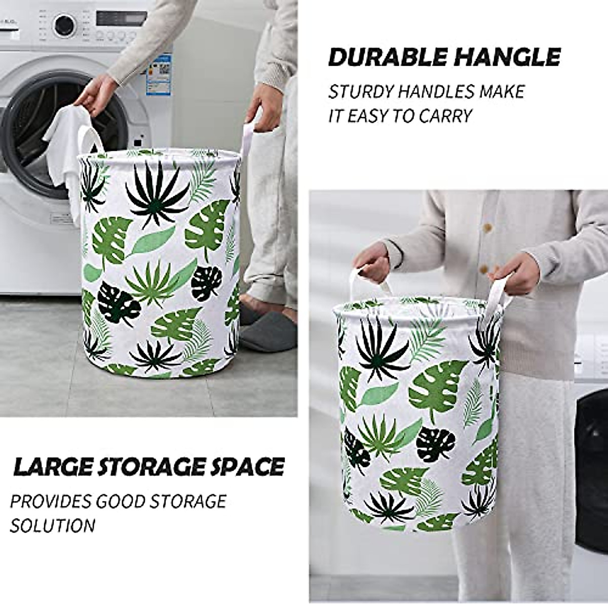 MHB Laundry Basket, Nursery Hamper, Canvas Foldable with Waterproof PE Coating, Large Storage Baskets for Kids Boy and Girl, Office, Bedroom, Clothes, Toys (Bear)