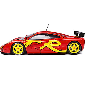 1996 McLaren F1 GTR Short Tail Launch Livery Red with Yellow Graphics 1/18 Diecast Model Car by Solido S1804102