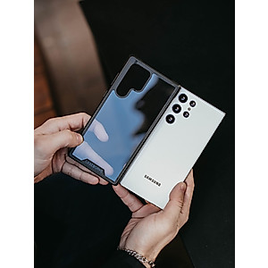 CaseBorne R Compatible with Samsung Galaxy S22 Ultra 5G Case - Shockproof Protective Clear, Military Grade 12ft Drop Tested, Durable Aluminum Frame, Anti-Yellowing Technology - Black