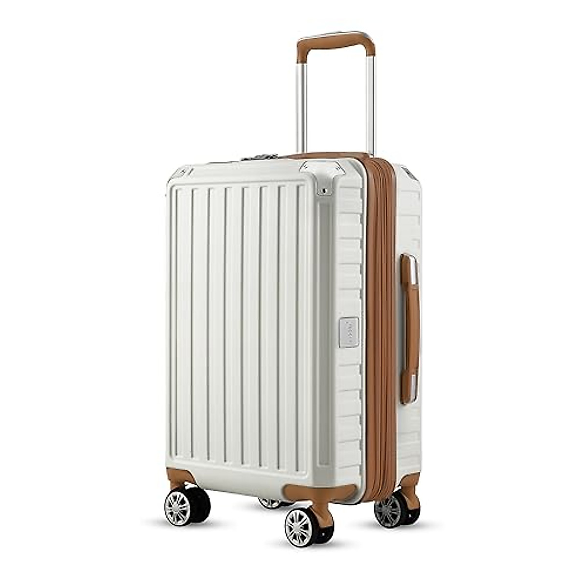 LUGGEX Carry On Luggage 22x14x9 Airline Approved - PC Expandable Hardside Luggage with Spinner Wheels - 4 Metal Corner Hassle-Free Travel