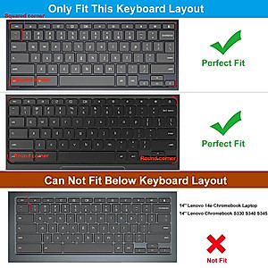 Keyboard Cover Skin for Lenovo Chromebook Flex 3 11"/IdeaPad 3 Chromebook 11.6 / Spin X360 Chromebook/Chromebook Flex 5 5i 13 / Chromebook C330 C340 100e 300e 500e 11.6, Ombre Pink