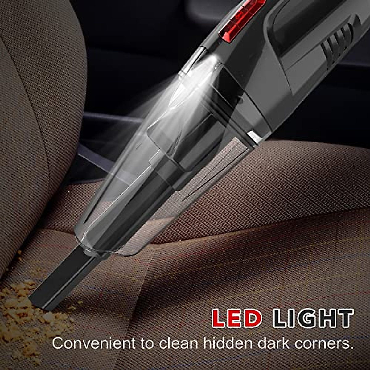 whall Handheld Vacuum Cordless, 8500PA Strong Suction Hand Held Vacuum Cleaner with LED Light, Lightweight Mini Car Vacuum Cordless Rechargeable, Portable Hand Vacuum Wet Dry for Car, Home and Pet