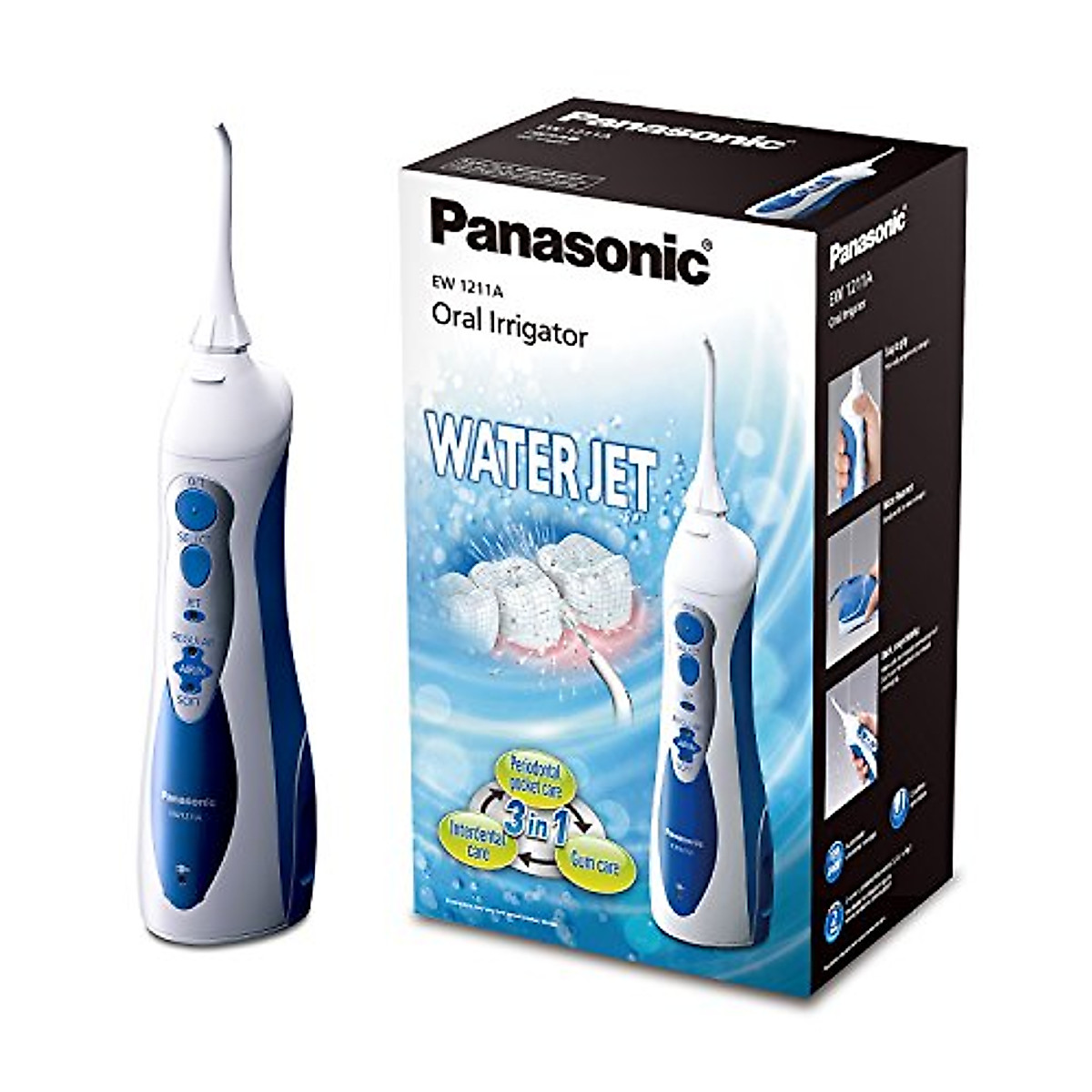 Panasonic Cordless Water Flosser, 3 Speed Pressure Settings Oral Irrigator, Washable, Rechargeable Portable For Travel And Home - EW2A