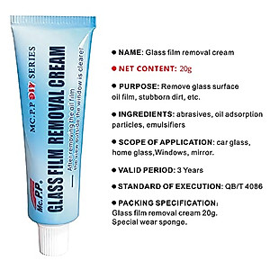 TYGHBN Car Glass Oil Film Cleaner, Glass Film Removal Cream, Car Windshield Oil Film Cleaner, Glass Stripper Water Spot Remover with Sponge (3 set with sponge)