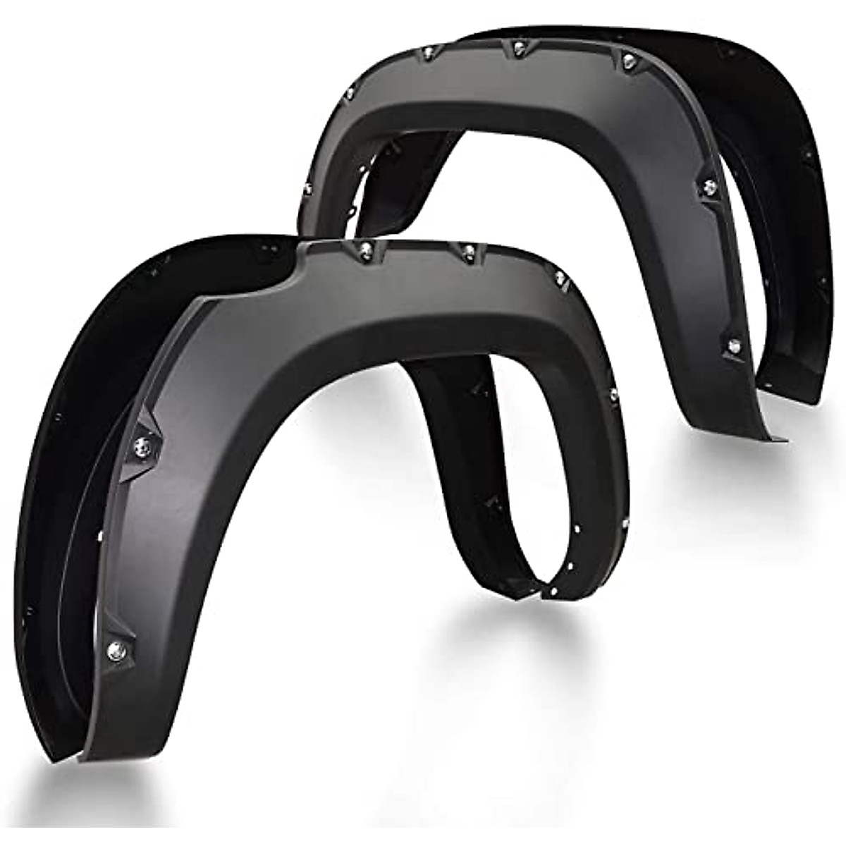 TAC Fender Flares Cover Compatible with 2016-2023 Toyota Tacoma Truck Off-road 4pcs Matte Black Smooth Front & Rear Pocket Rivet Style Pickup All Beds (Single Rear Wheel only)