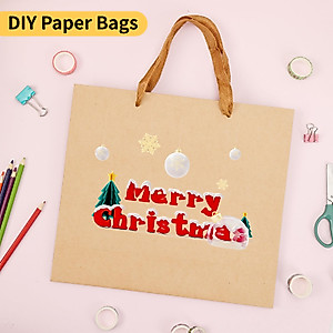 Moretoes 15pcs Gift Bags with Handles Large Gift Bags with Tissue Paper, 12.5"x 4.5"x 11" Heavy Duty Wrap Bags for Shopping, Small Business, Bridal Party, Wedding and Holiday