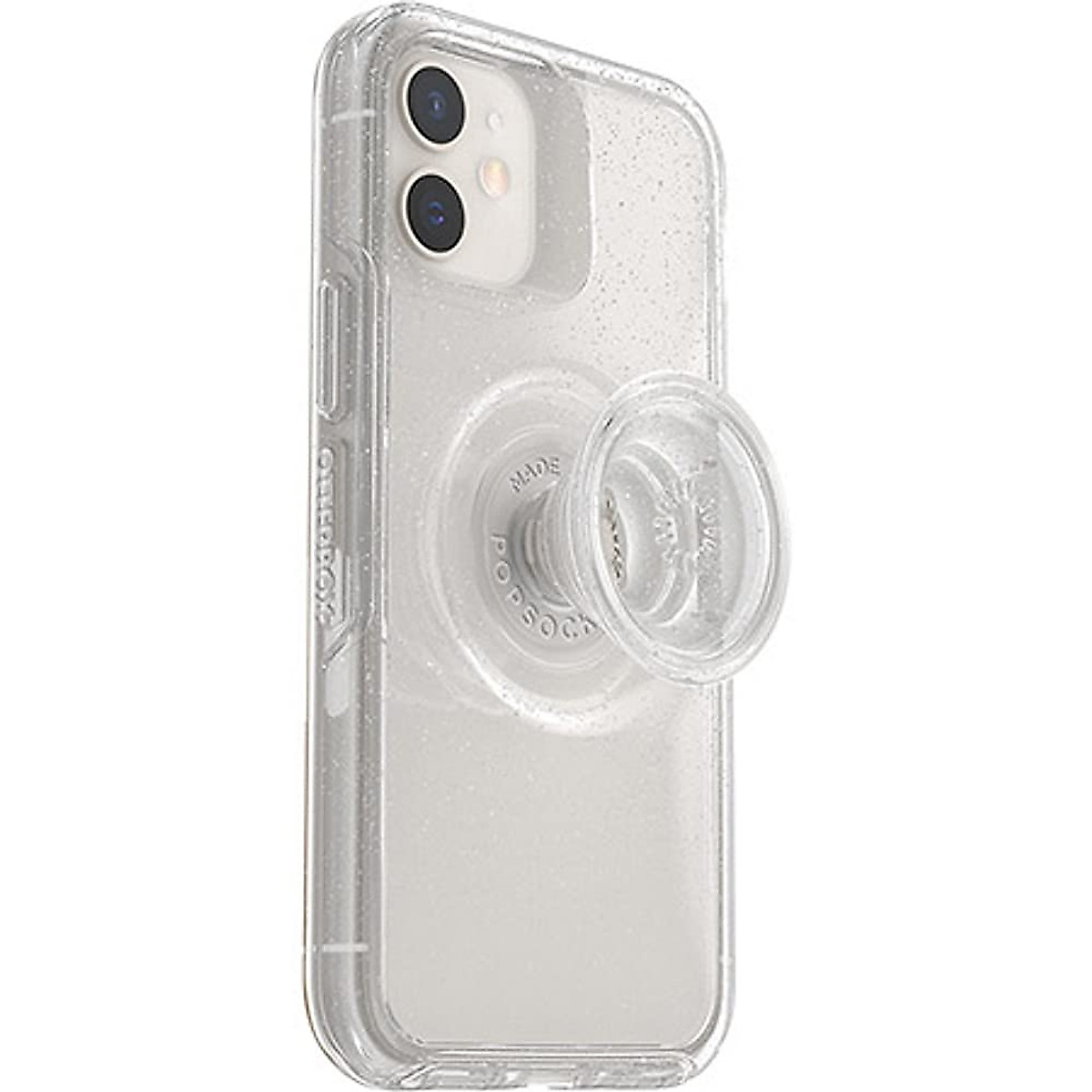 OtterBox + Pop Symmetry Series Clear Case for iPhone 12 Mini, Retail Packaging - Stardust (Silver Flake/Clear) with Stardust Pop