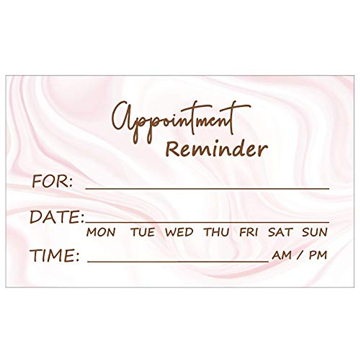 RXBC2011 Appointment Reminder Cards Marble pink and gold Pack of 100