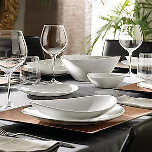 Bormioli Rocco Prometeo 12.5" Opal Glass Steak Plates, White, Set of 12