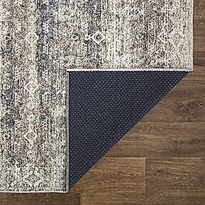 Bloom Rugs Caria Washable Non-Slip 5x7 Rug - Beige Brown/Teal Area Rug for Living Room, Bedroom, Dining Room and Kitchen - Exact Size: 5' x 7'