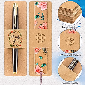 70 Pieces Kraft Bookmark Sleeves 5.9 x 1.8 in Bookmark Holder DIY Resin Bookmarks Blank Display Cards for Bookmark Gift Wrapping, Small Business Packaging Supplies