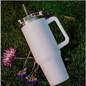 HOT&COOL 40oz Tumbler with Handle, Insulated Tumbler with Straw, Insulated Cup,Reusable Insulated Travel Mug, Leak Proof Tumbler for Iced & Hot Coffee,Tea or Water & Much More, Gift him/her