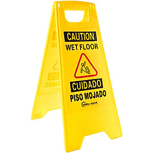 Simpli-Magic Wet Floor Caution Signs, Premium, Yellow, 3 Pack