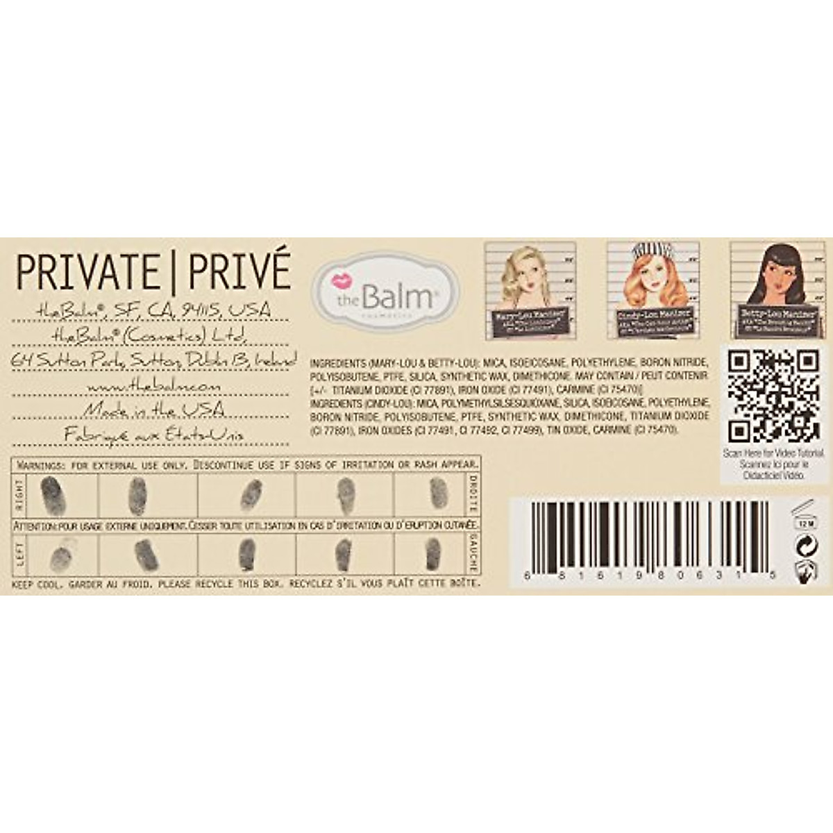 theBalm Manizer Sisters Palette, Multi-Tasking Highlighters, Shimmers, & Shadows