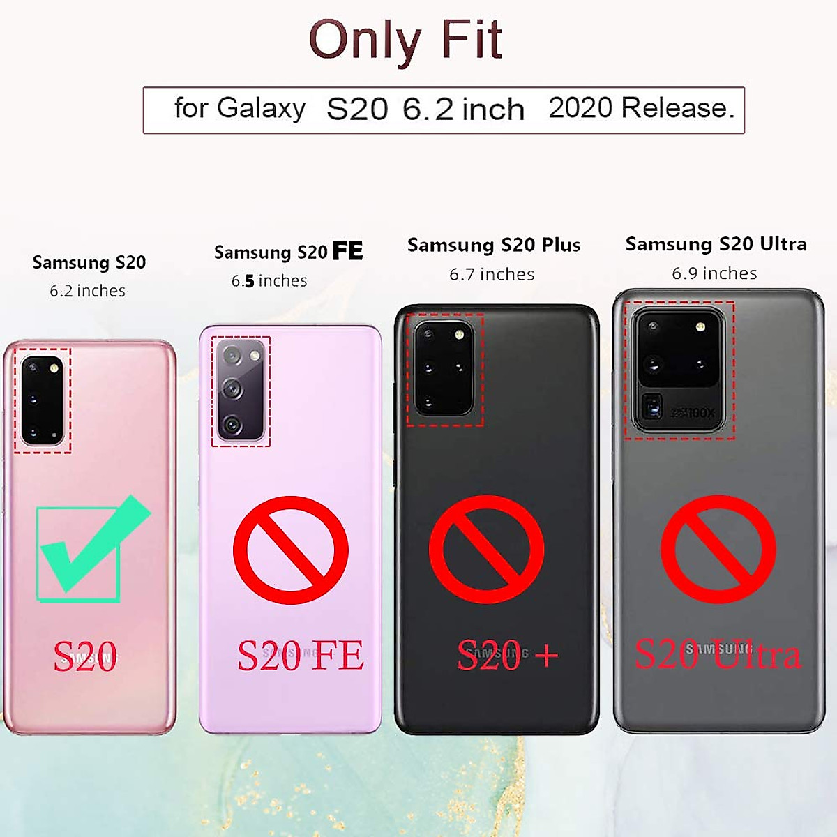 luolnh Galaxy S20 Marble Case - Shockproof Soft Silicone TPU Bumper Cover - Mint