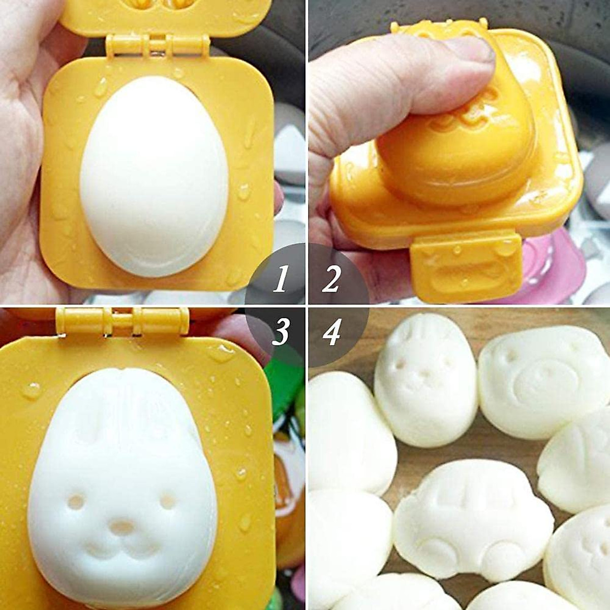Boil Egg Mold,Egg Rice Mold Hard Boiled Egg Mold,3D Cartoon Egg Fish Car Heart Rabbit Shaper Bento Maker,Sushi Rice Mold Boiled Egg Maker,DIY Rice Ball Bento Mould Accessories for Sushi Making