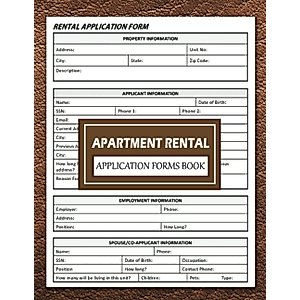 Apartment Rental Application Forms Book: Property Rent Form Book For Intending Tenants To Apply For House.