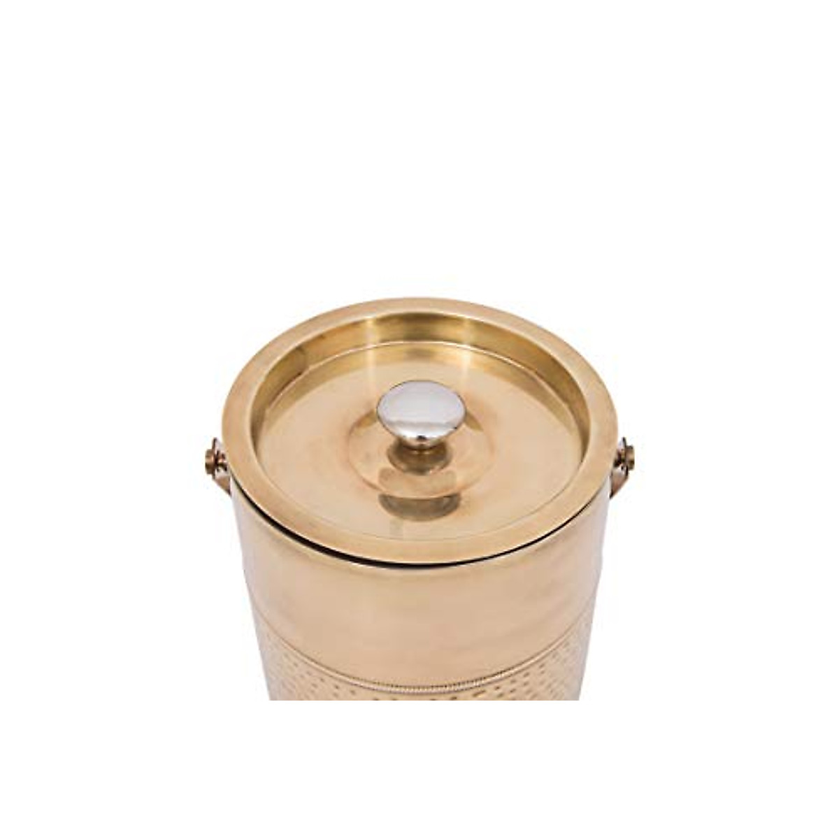 Bloomingville Stainless Steel Ice Bucket with Tongs, Metallic