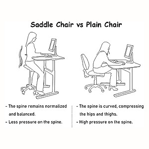 ZHUIYI Saddle Chair Dental Hygienist Saddle Chair, Adjustable Height Rolling Ergonomic Swivel Chair, Office Chair for Kitchen/Shop/Hospital(B)