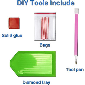 Lunyloer Diamond Painting, 5D Diamond Art Kits for Adults Beginner, DIY Paint with Round Full Drill Diamonds Paintings Gem Art Perfect for Home Wall Decor 12x16inch