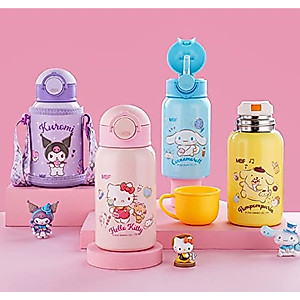Everyday Delights Sanrio Cinnamoroll Stainless Steel Insulated Water Bottle with Cup, Straw and Bag 500ml - Blue (CN2140)
